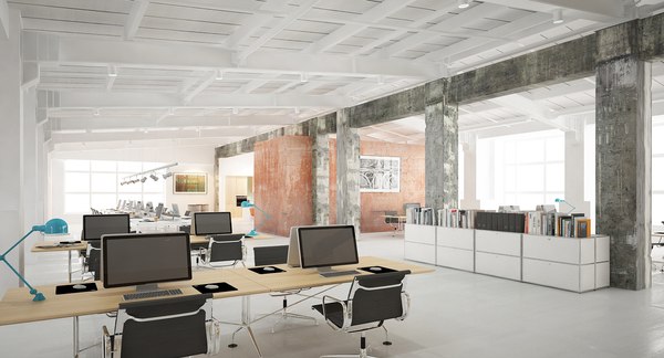 industrial office interior obj