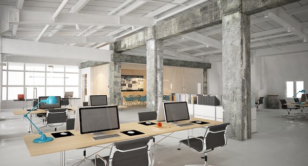 industrial office interior obj