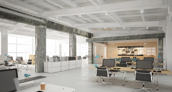 industrial office interior obj