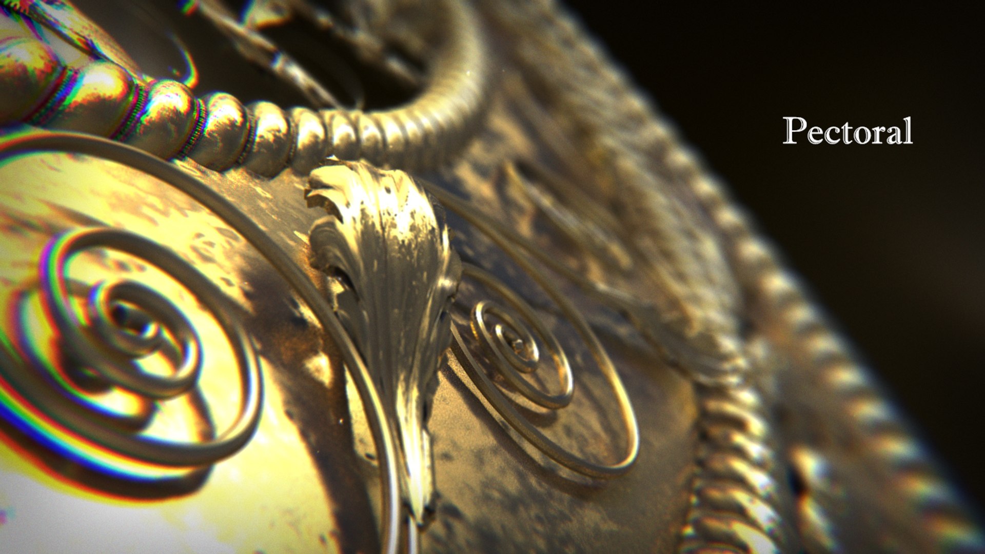 3d model scythian pectoral animation