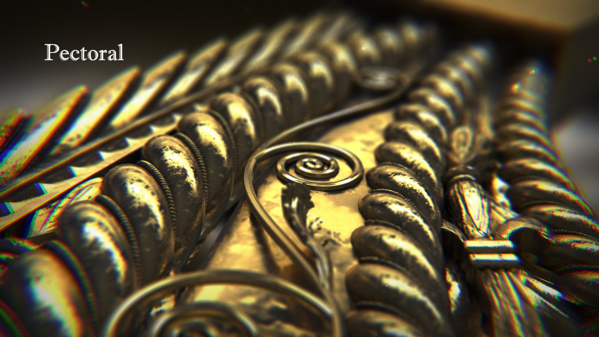 3d model scythian pectoral animation