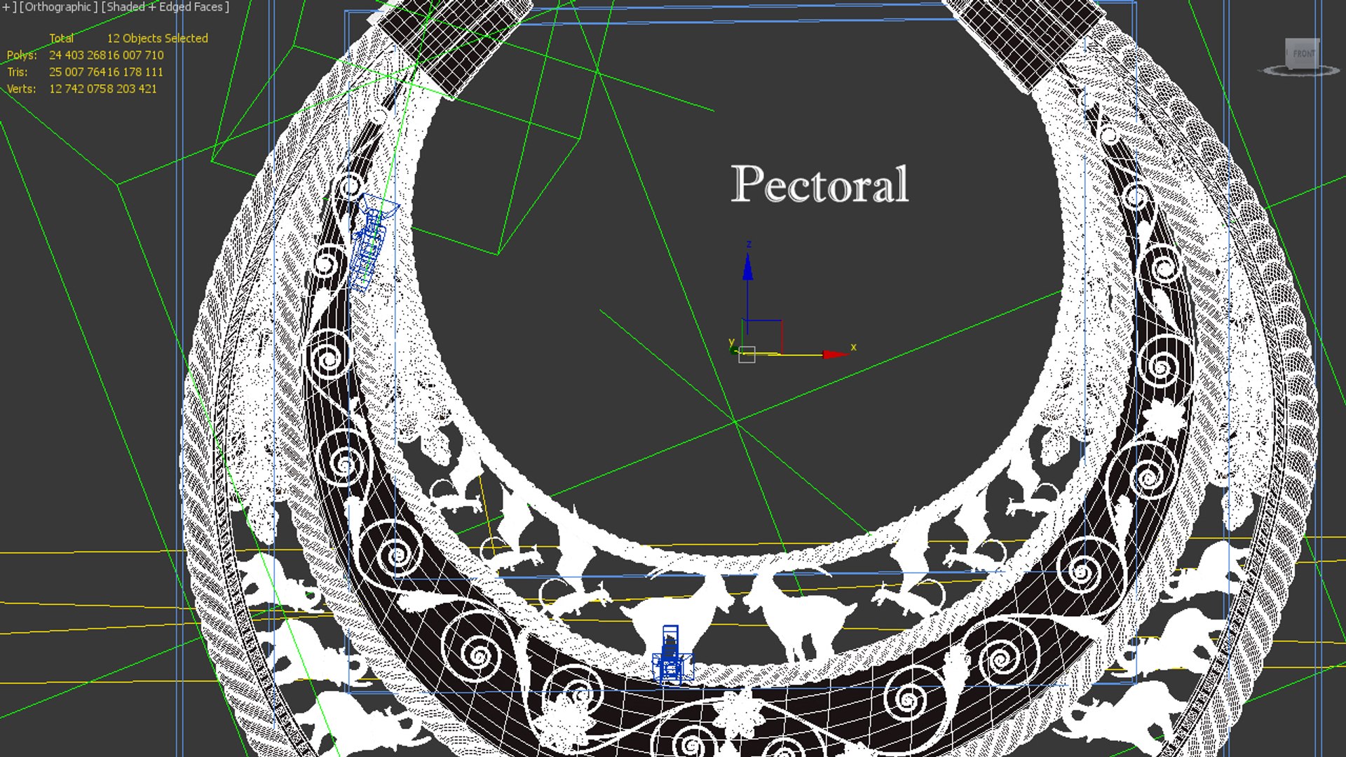 3d model scythian pectoral animation