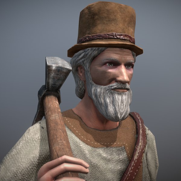 Peasant villager old man 3D model - TurboSquid 1367423