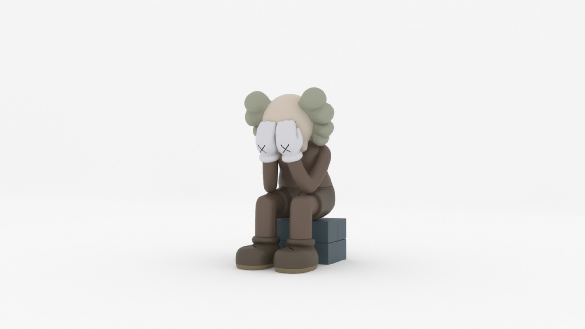 3D Kaws Sitting With His Hands On His Face 3dPrint 3D Print Model ...