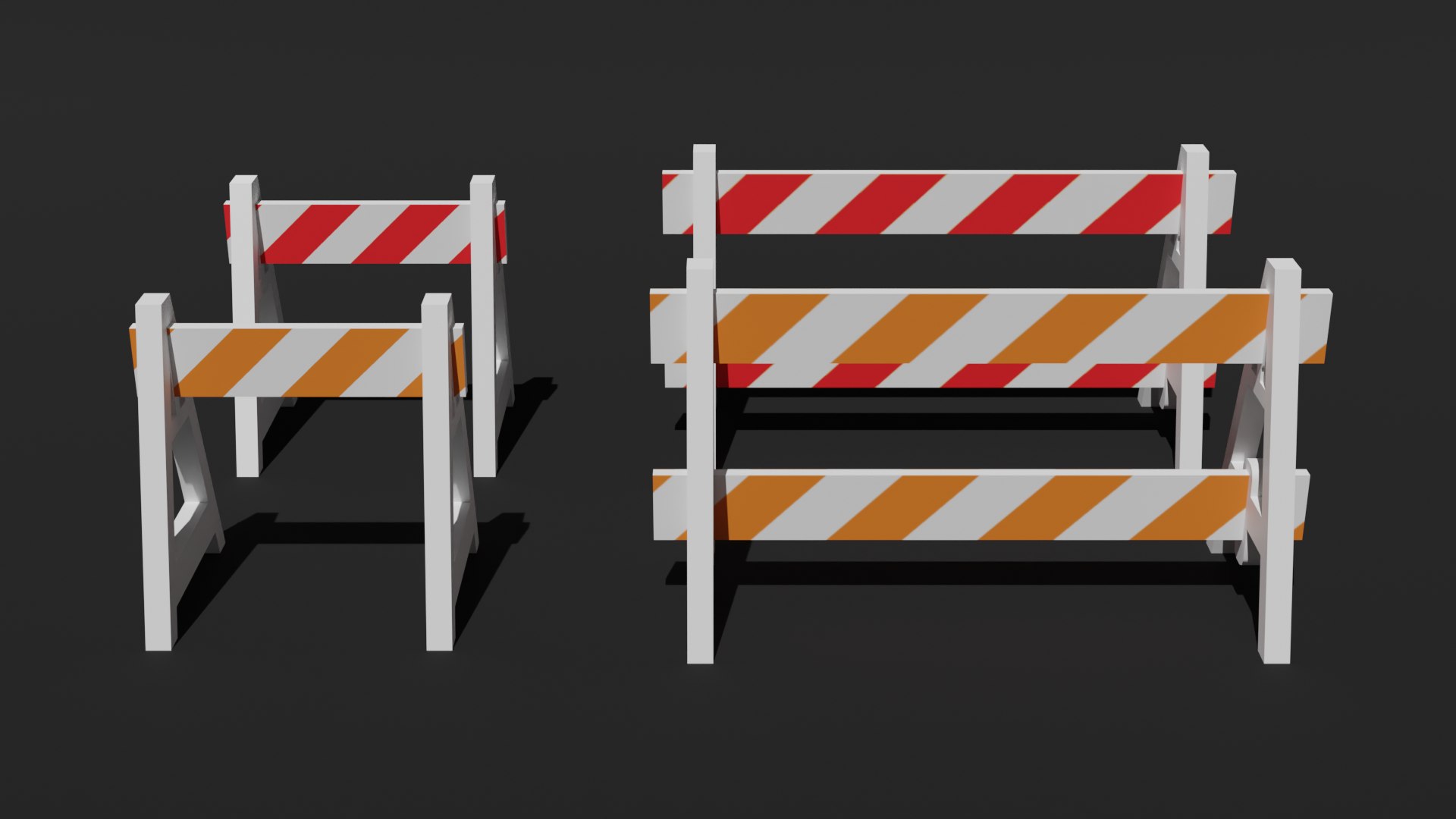 3D Low Poly Traffic Barrier Pack - TurboSquid 2071649