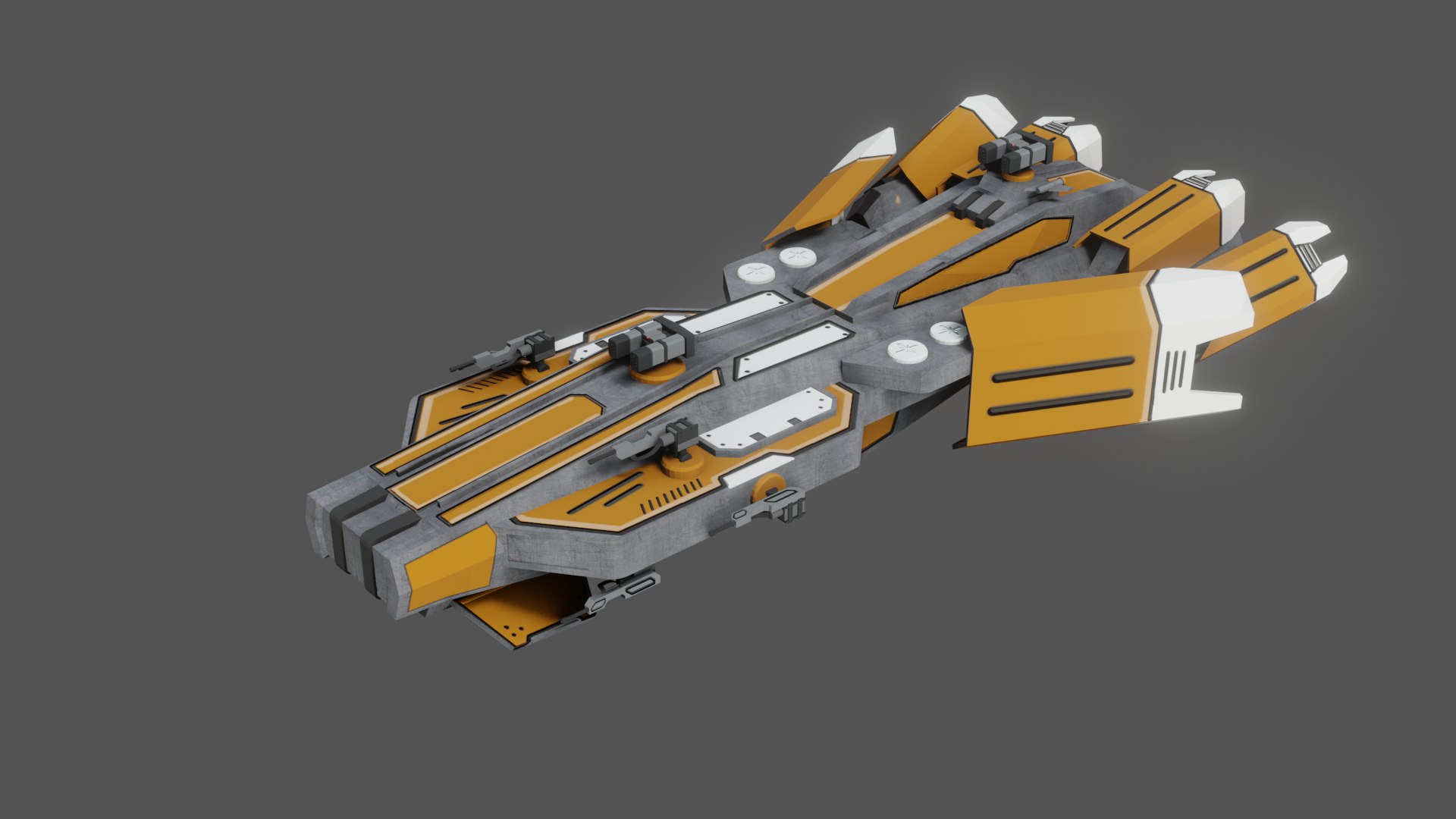 3D Model Sci-Fi Space Ship StarMaster- LowPoly - PBR - GameReady Low ...