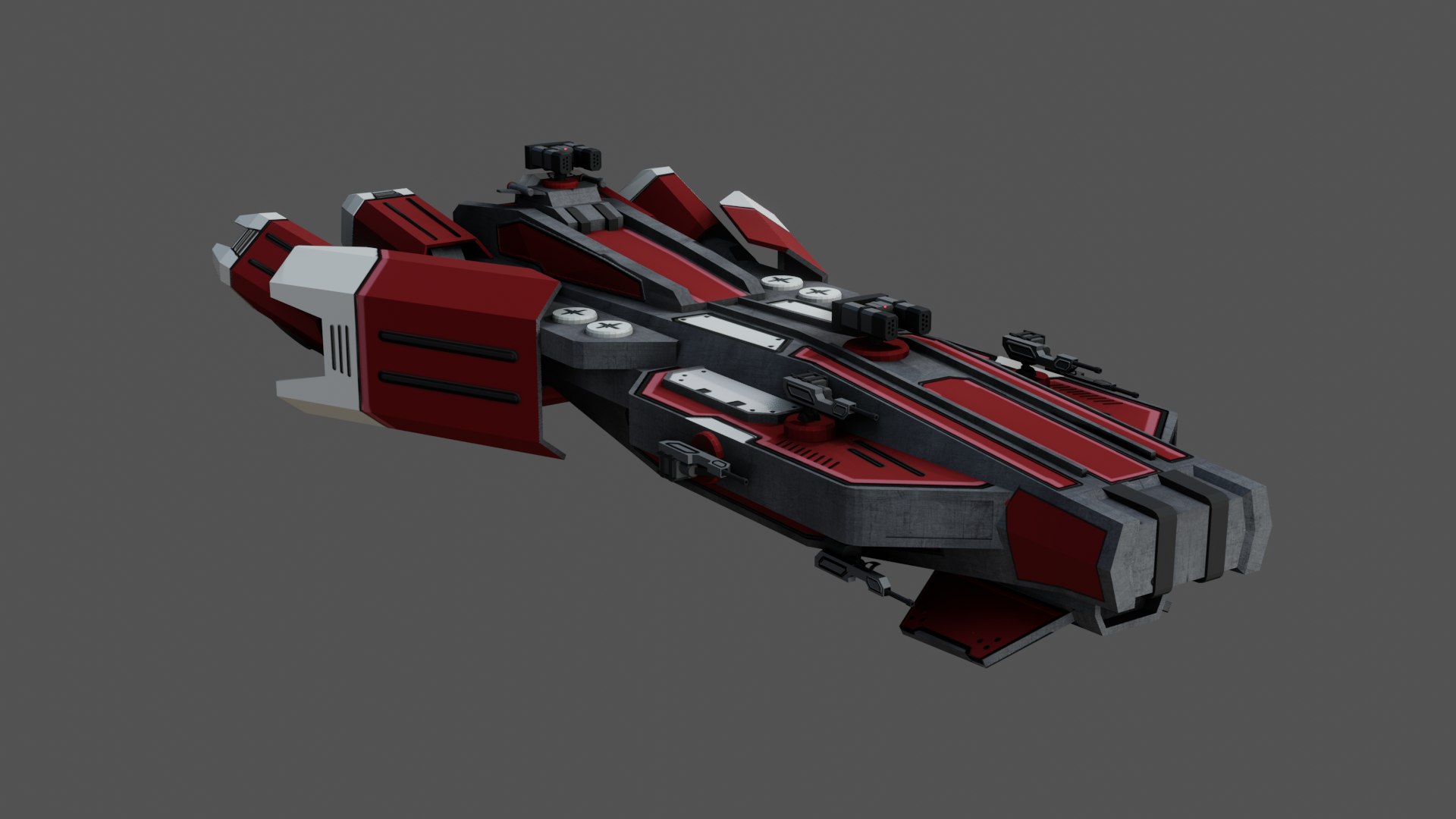3D Model Sci-Fi Space Ship StarMaster- LowPoly - PBR - GameReady Low ...