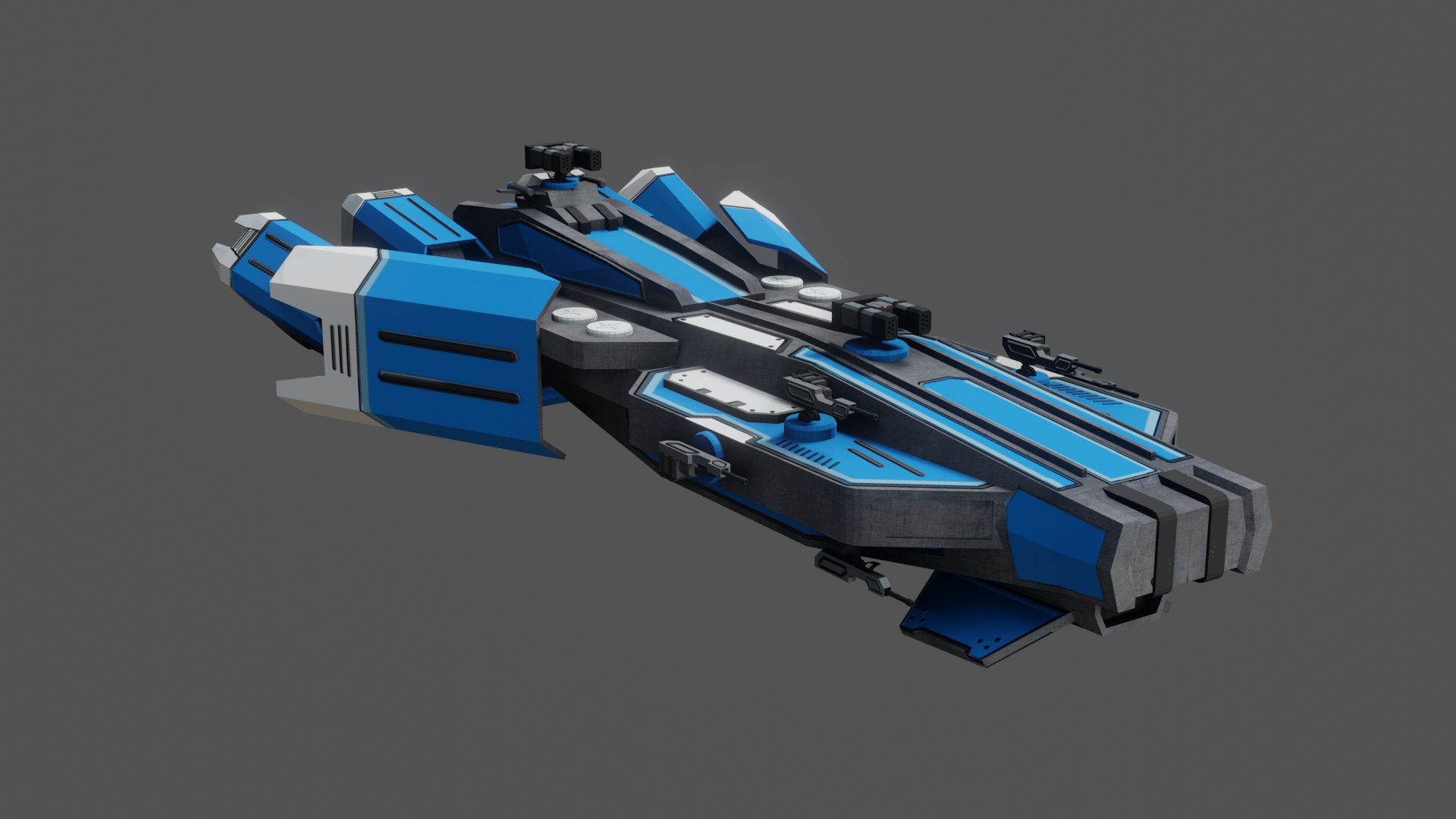 3D Model Sci-Fi Space Ship StarMaster- LowPoly - PBR - GameReady Low ...