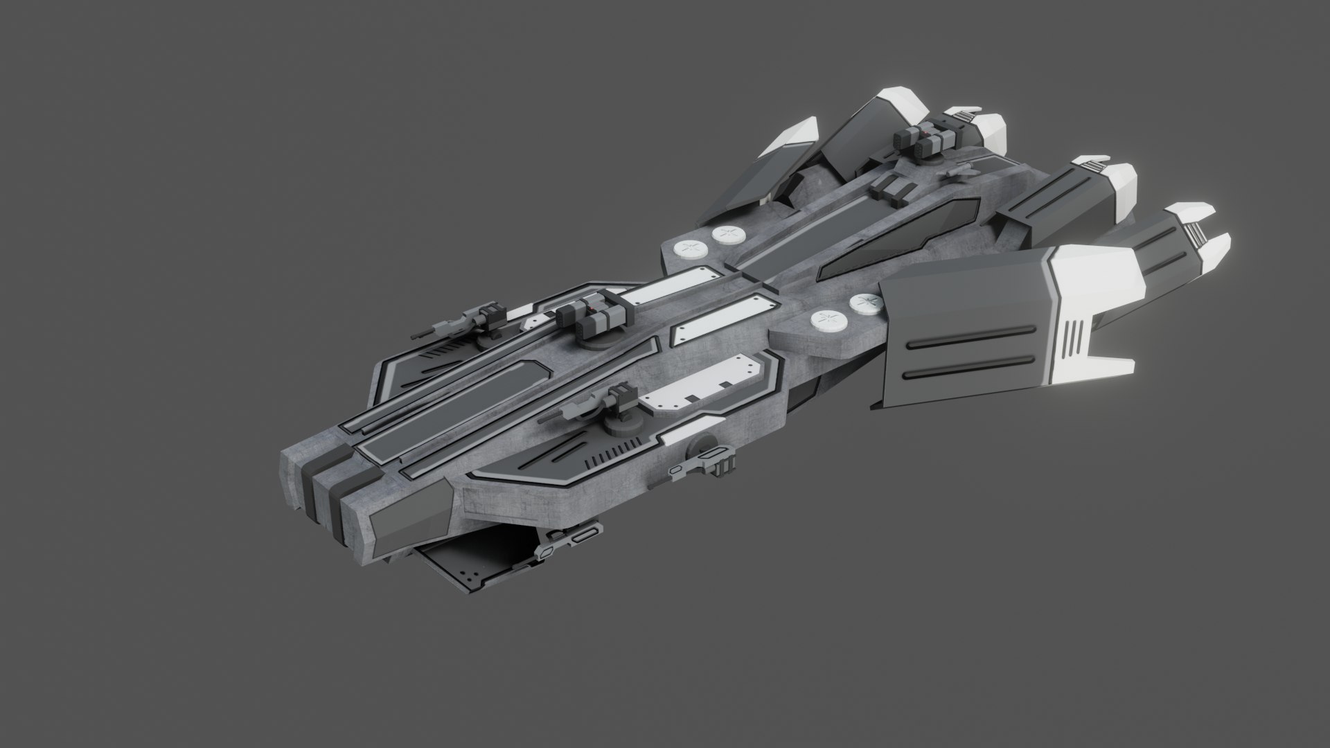 3D model Sci-Fi Space Ship StarMaster- LowPoly - PBR - GameReady Low ...