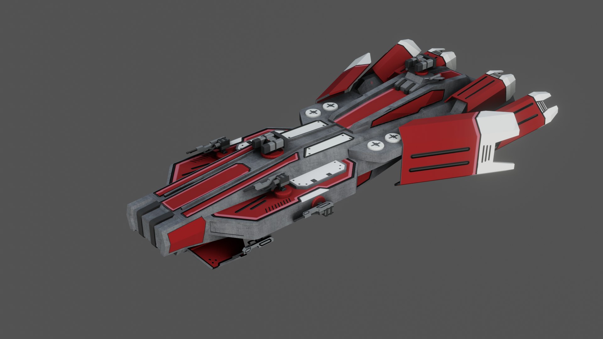 3D Model Sci-Fi Space Ship StarMaster- LowPoly - PBR - GameReady Low ...
