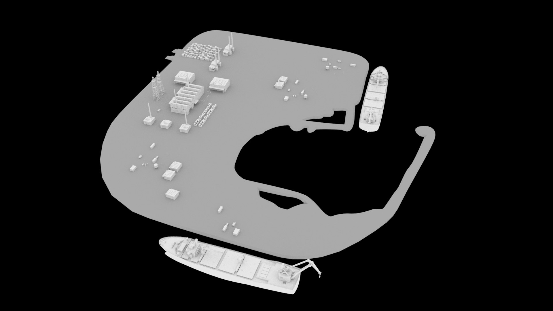 3D Upper Zakum Oil Field Second Largest Offshore Oilfield 3D Model ...