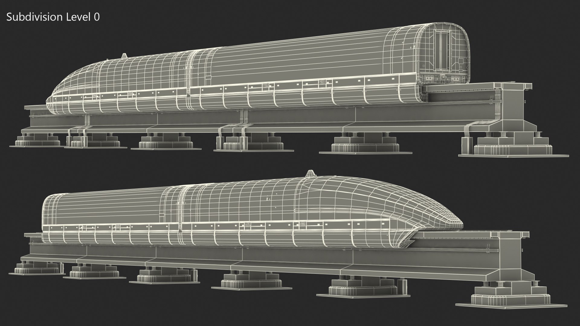 3D model High Speed Maglev Train Red on Rail - TurboSquid 2079976
