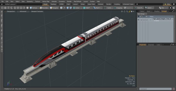modelo 3d Tren Maglev de alta velocidad rojo sobre carril - TurboSquid 2079976
