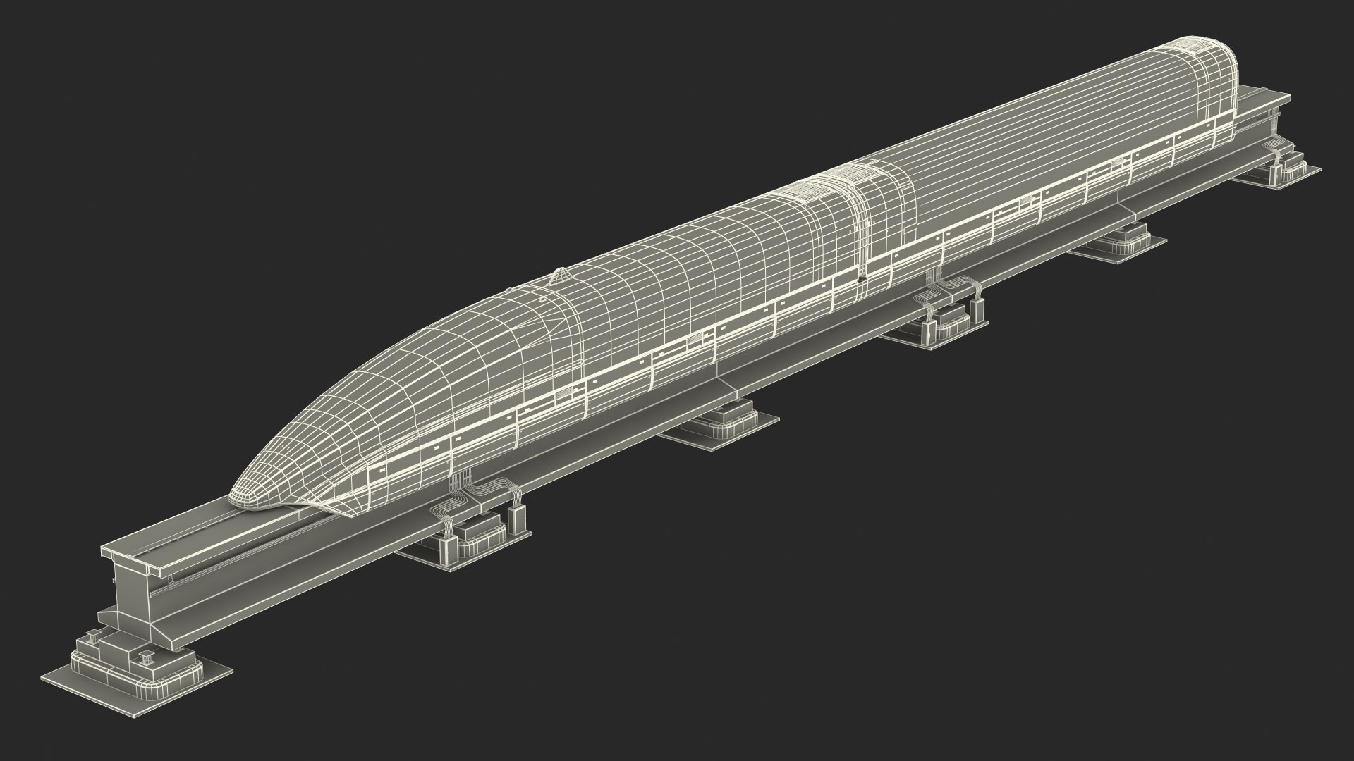 3D model High Speed Maglev Train Red on Rail - TurboSquid 2079976