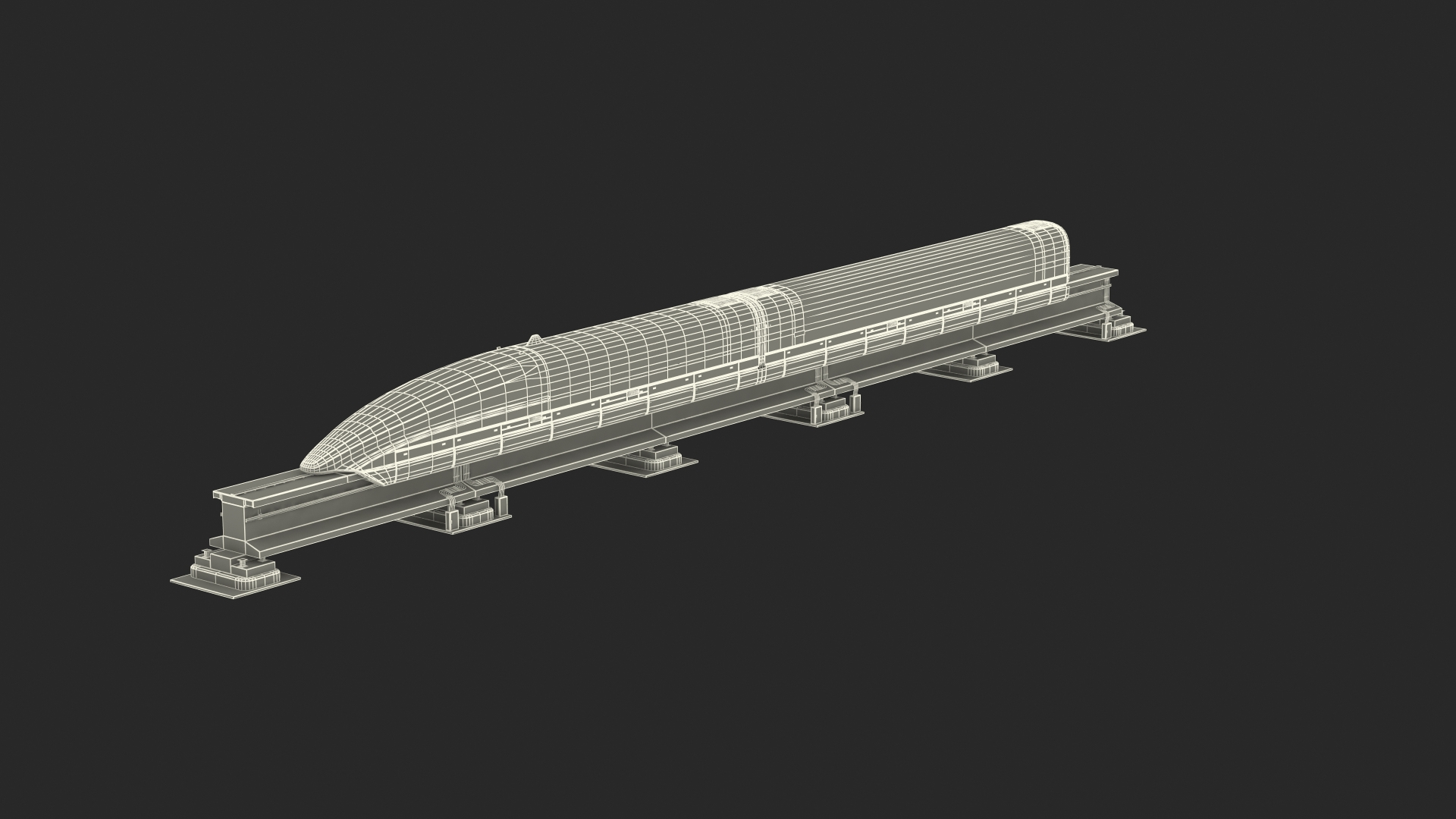 3D model High Speed Maglev Train Red on Rail - TurboSquid 2079976