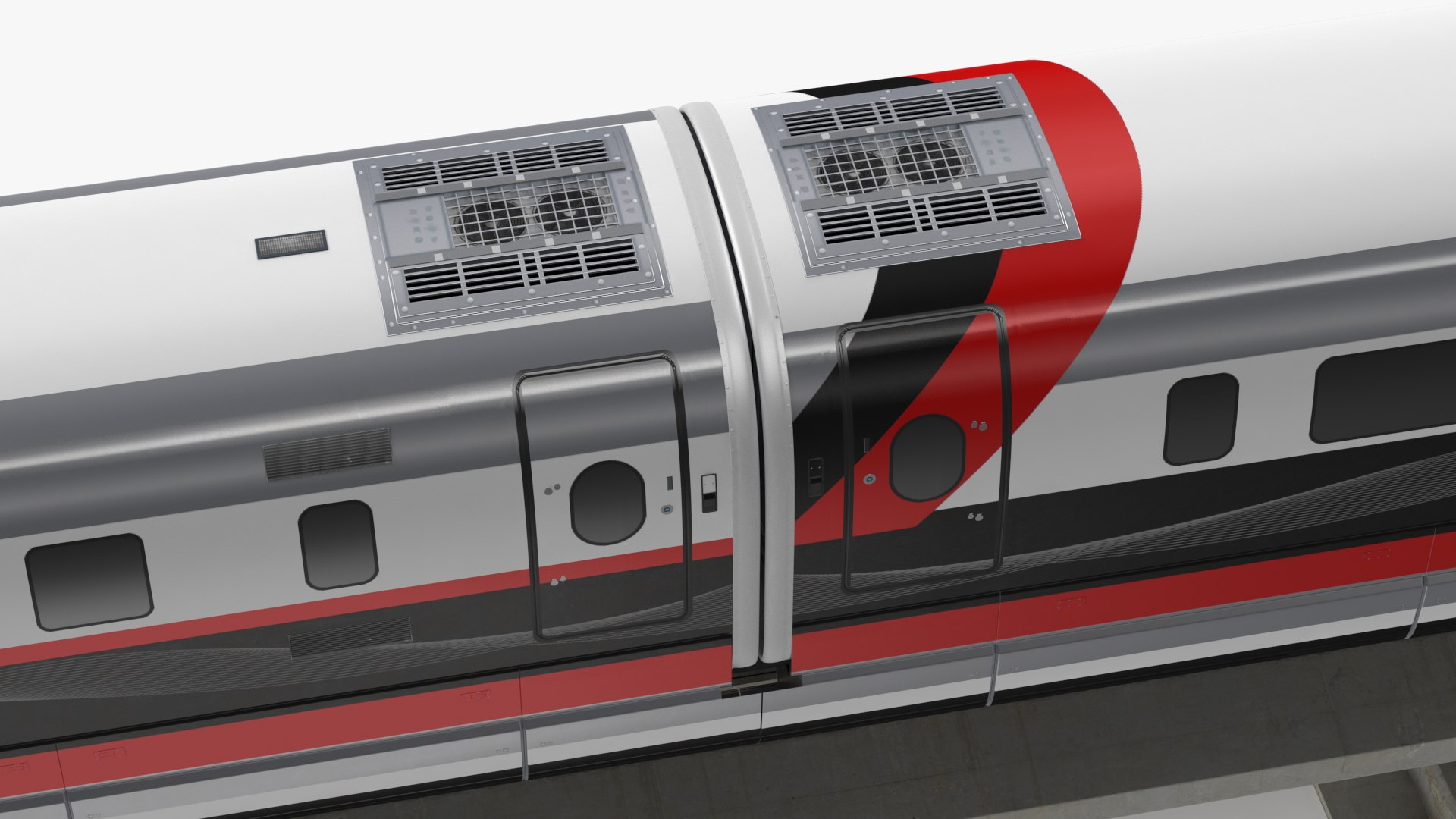 3D model High Speed Maglev Train Red on Rail - TurboSquid 2079976