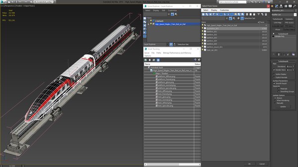modelo 3d Tren Maglev de alta velocidad rojo sobre carril - TurboSquid ...