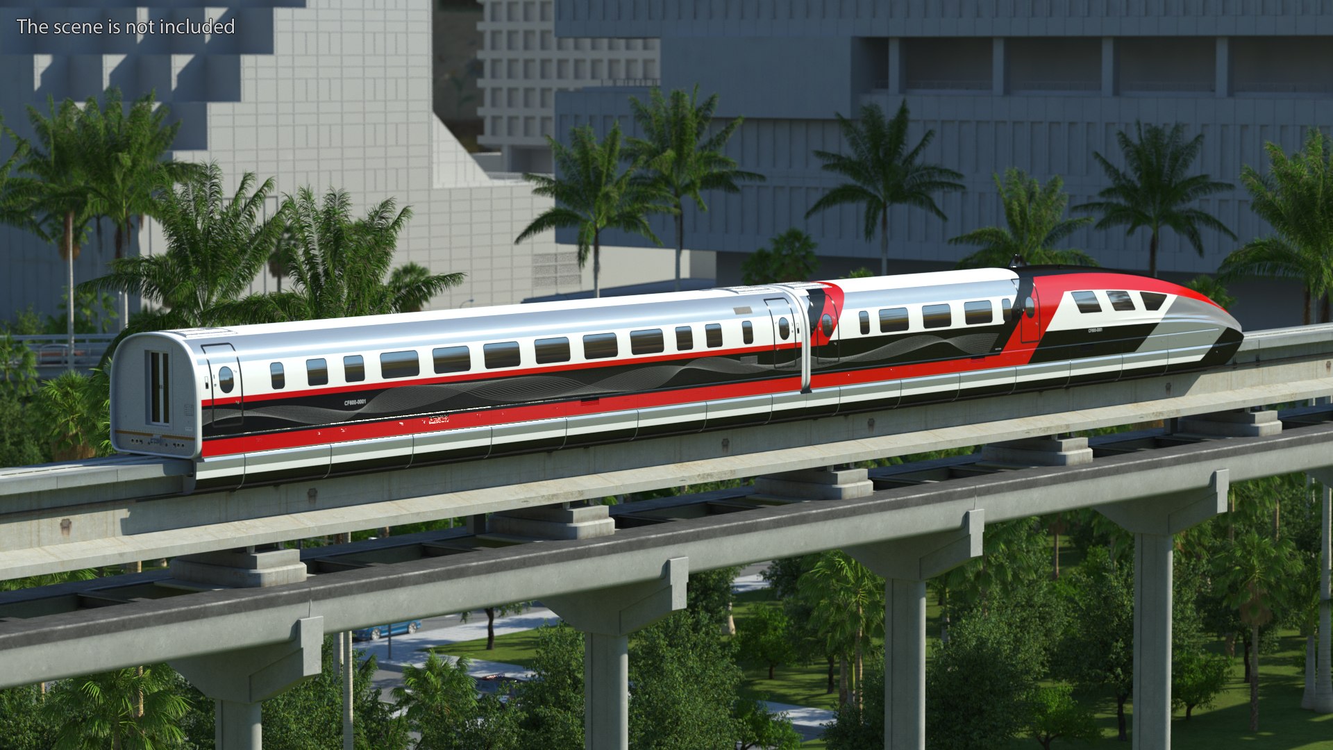 3D model High Speed Maglev Train Red on Rail - TurboSquid 2079976