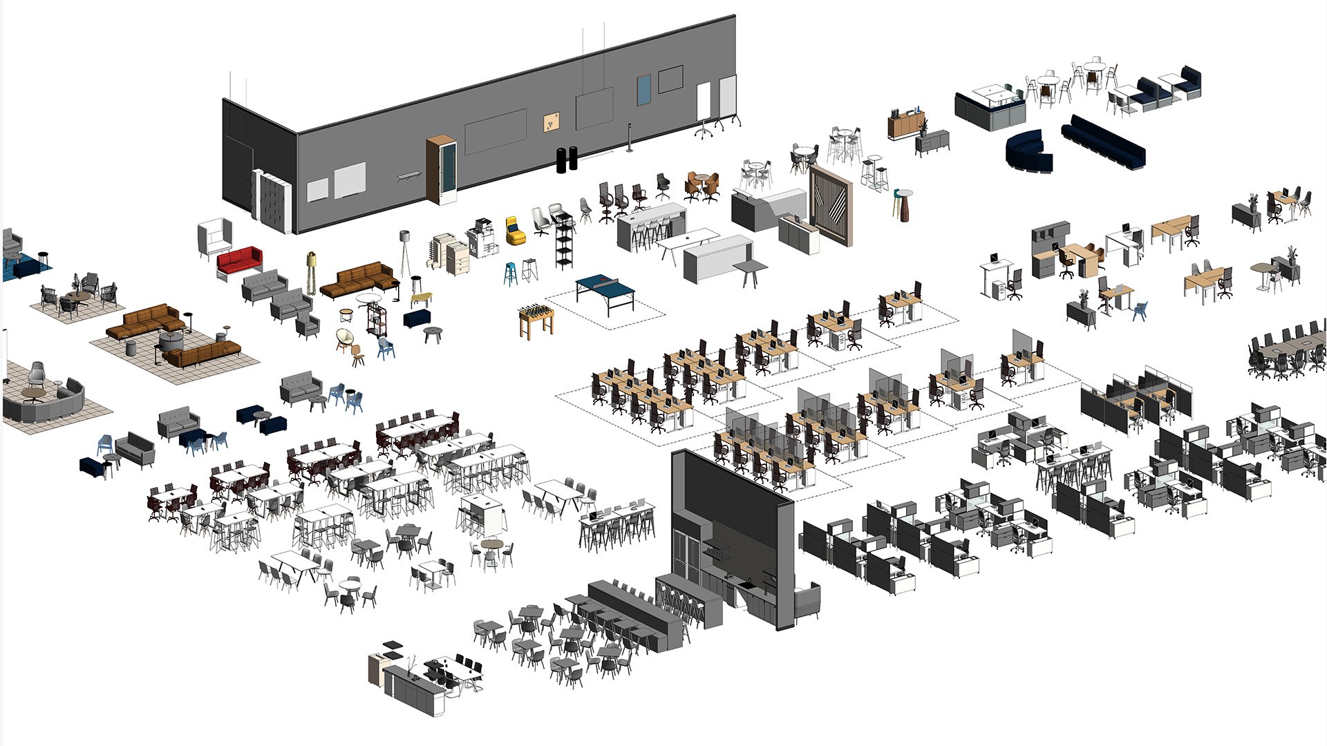 Modern Revit Office Furniture Pack 3D Model - TurboSquid 2301617