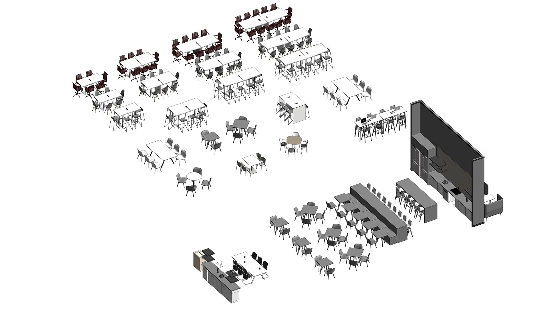 Modern Revit Office Furniture Pack 3D Model - TurboSquid 2301617