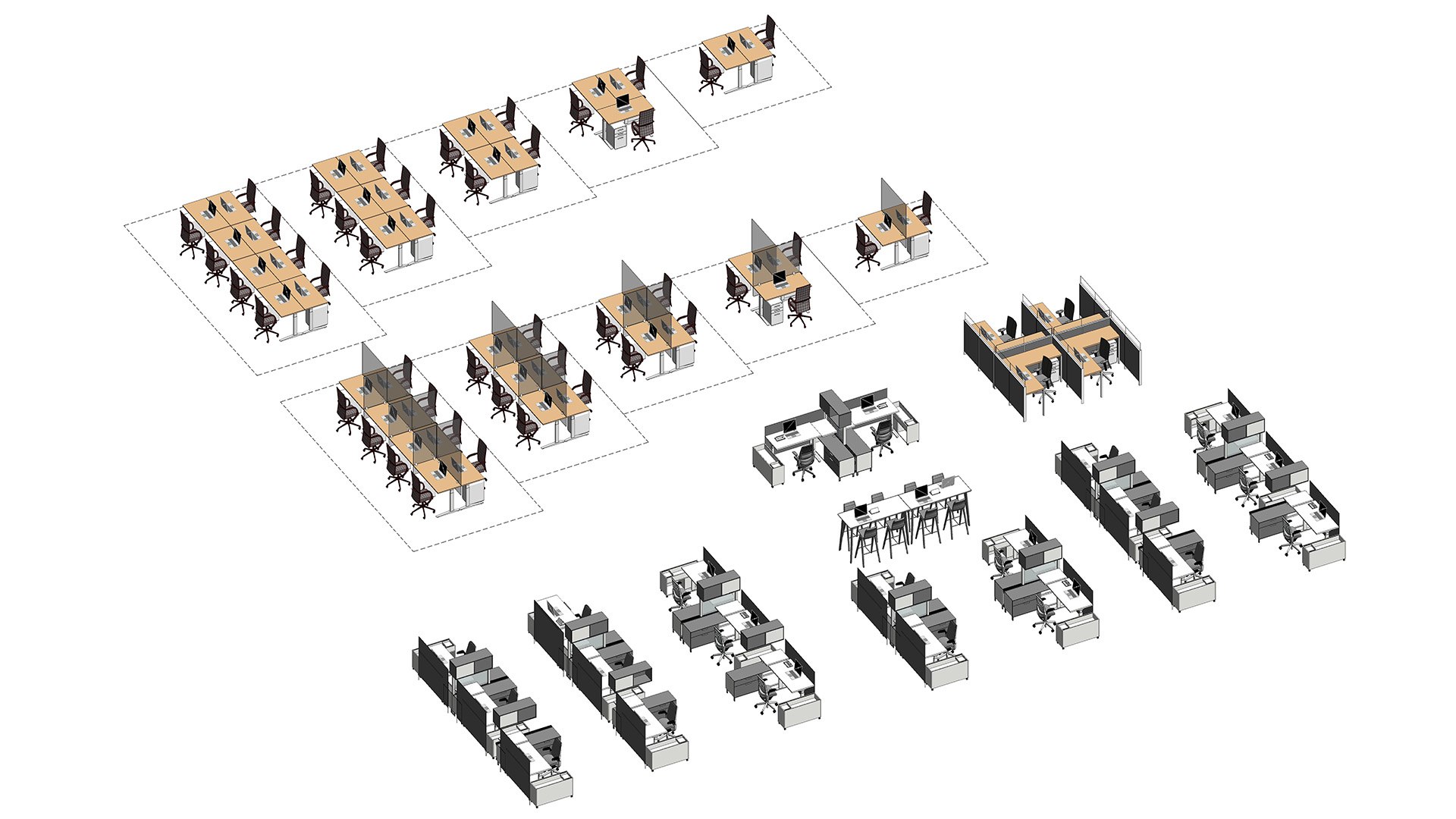 Modern Revit Office Furniture Pack 3D Model - TurboSquid 2301617