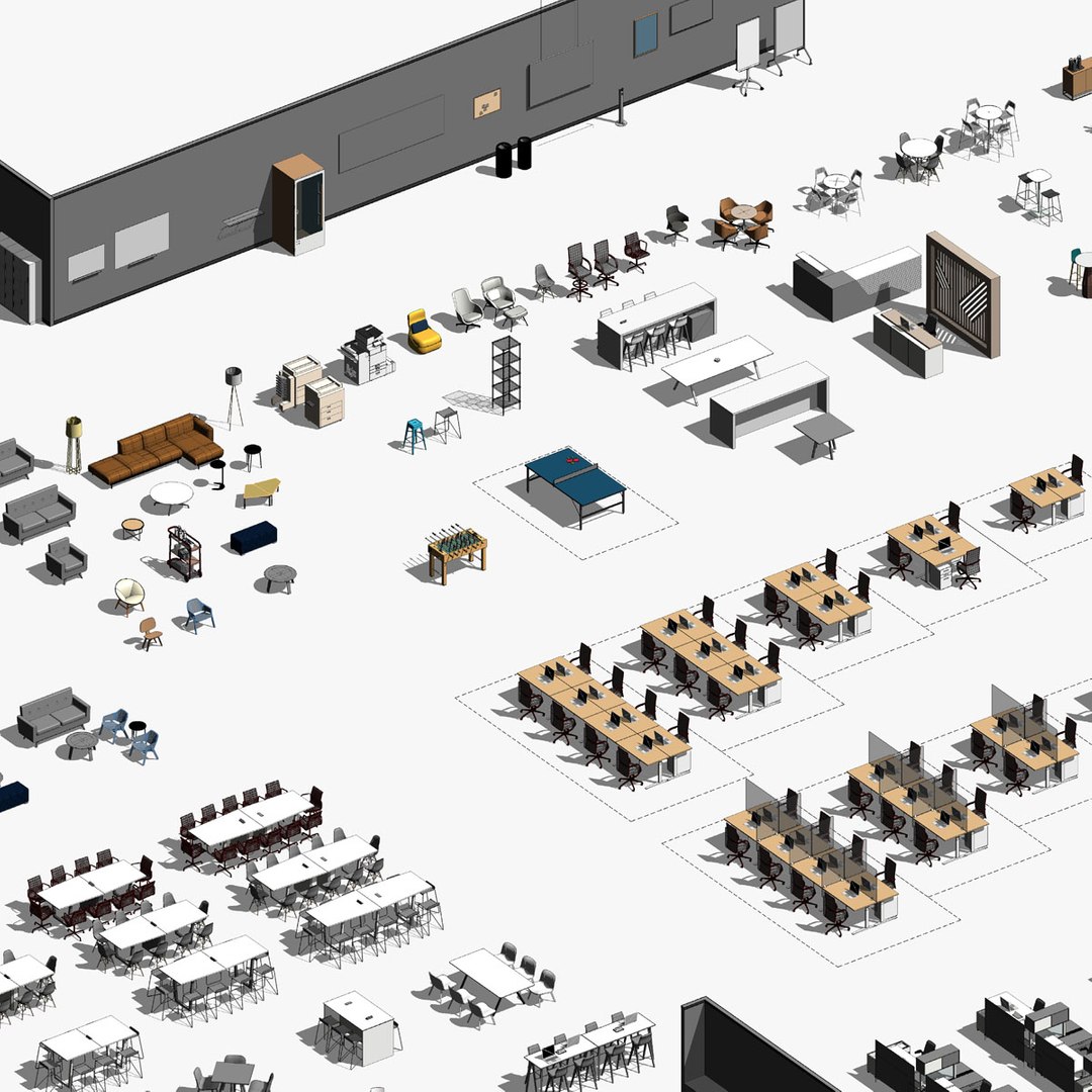 Modern Revit Office Furniture Pack 3D Model - TurboSquid 2301617