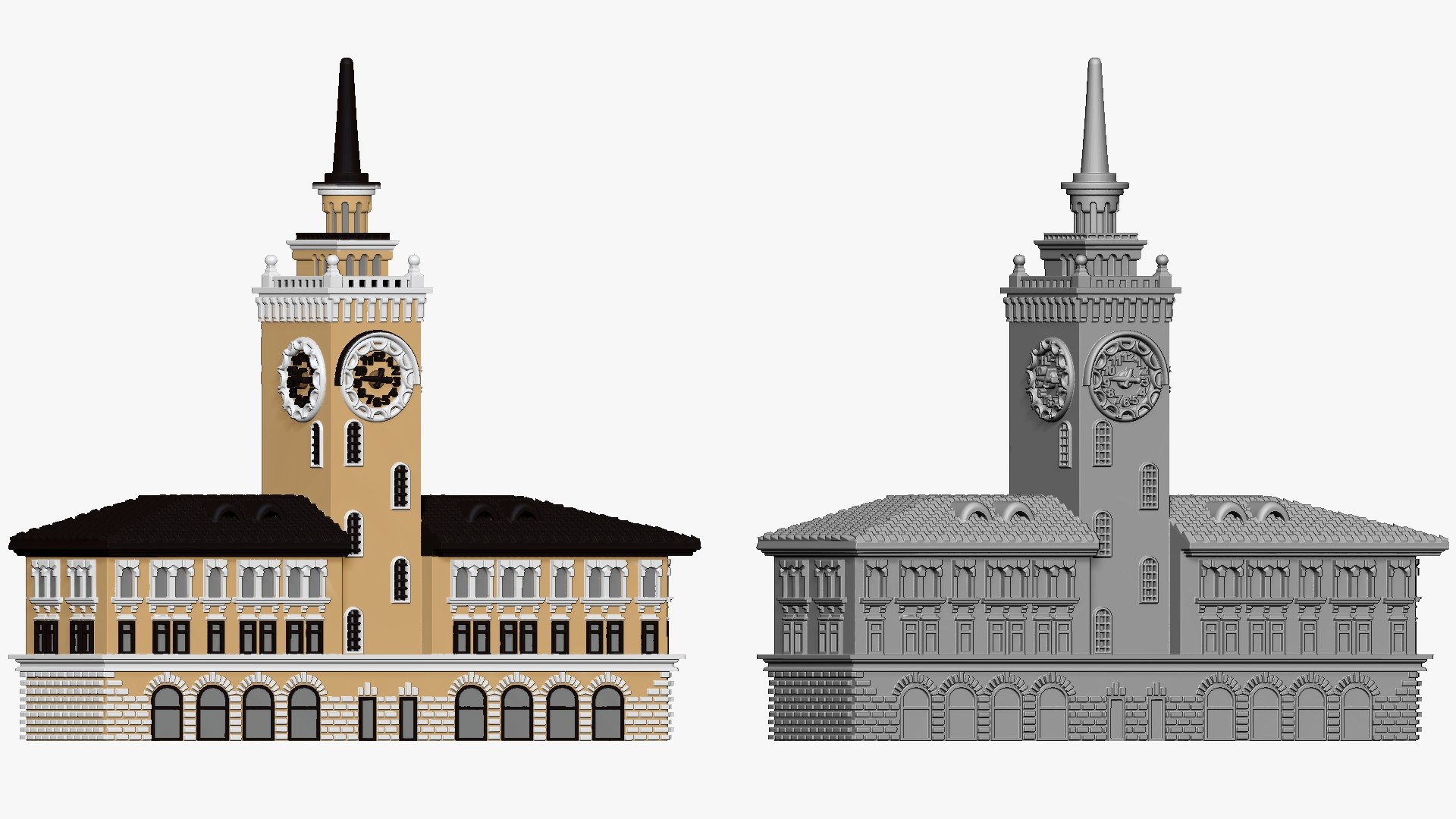 001148 Clock Tower Station 3D Model - TurboSquid 1721263