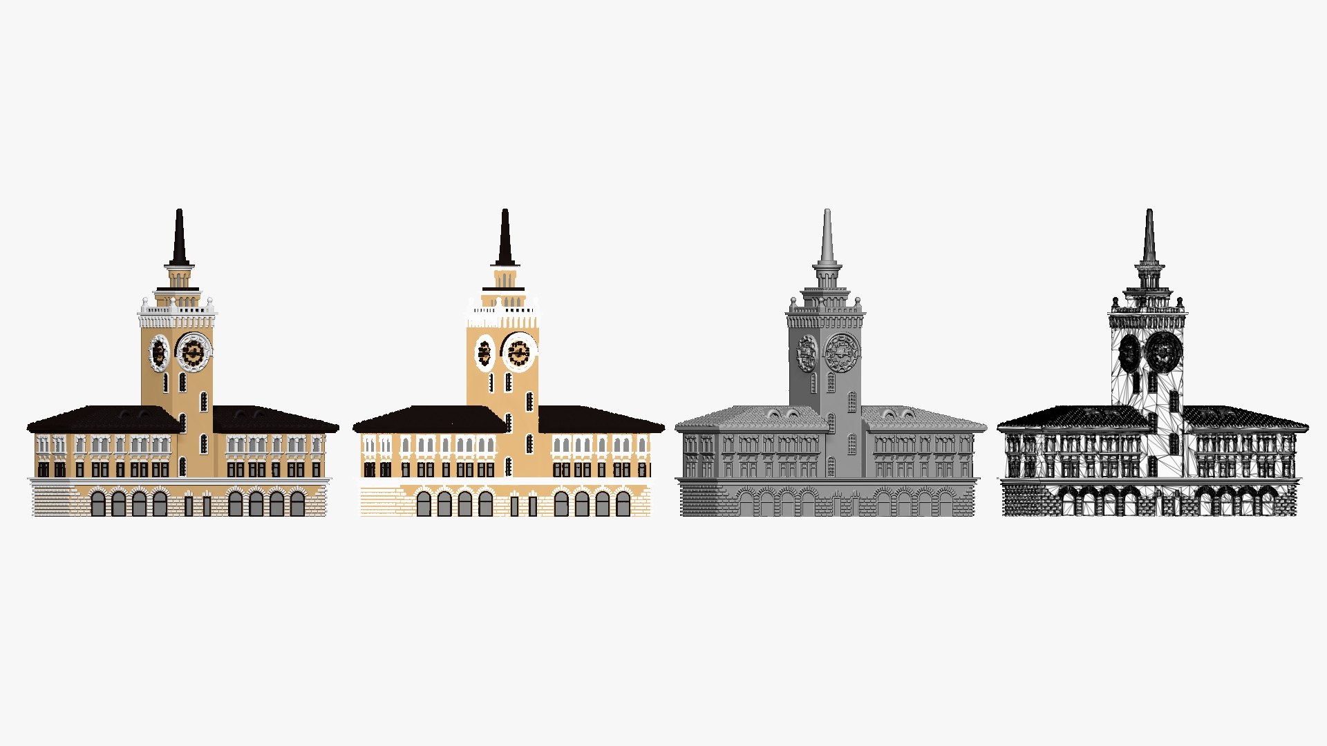 001148 Clock Tower Station 3D Model - TurboSquid 1721263