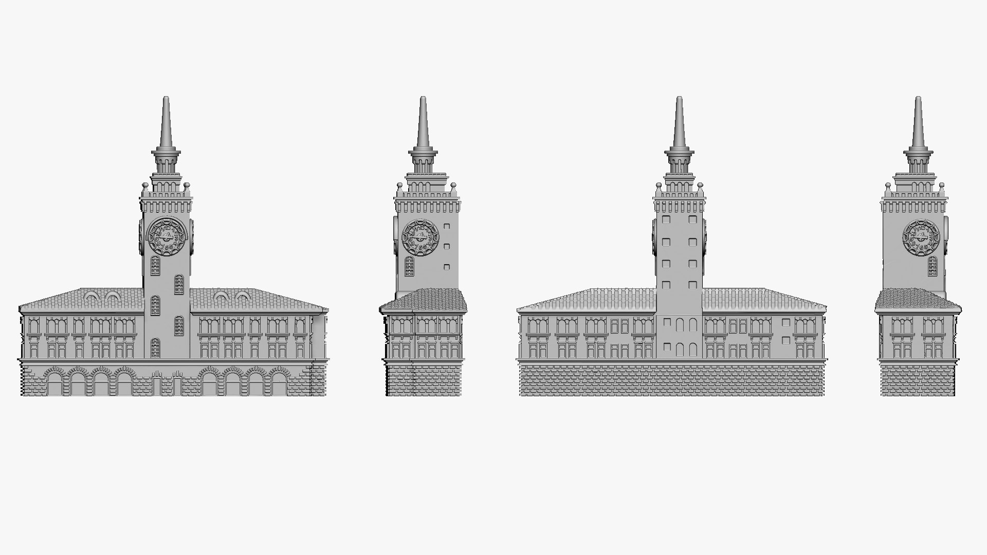 001148 Clock Tower Station 3D Model - TurboSquid 1721263