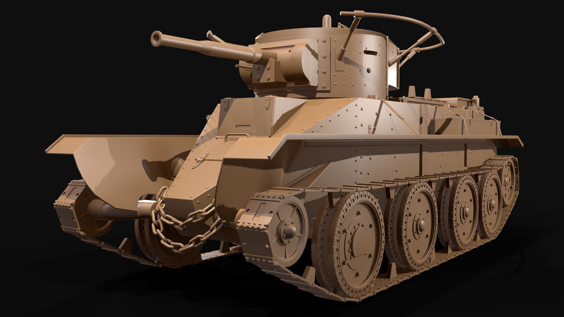 3D Russian BT-5 Cavalry Tank-Clay Version Model - TurboSquid 2077310