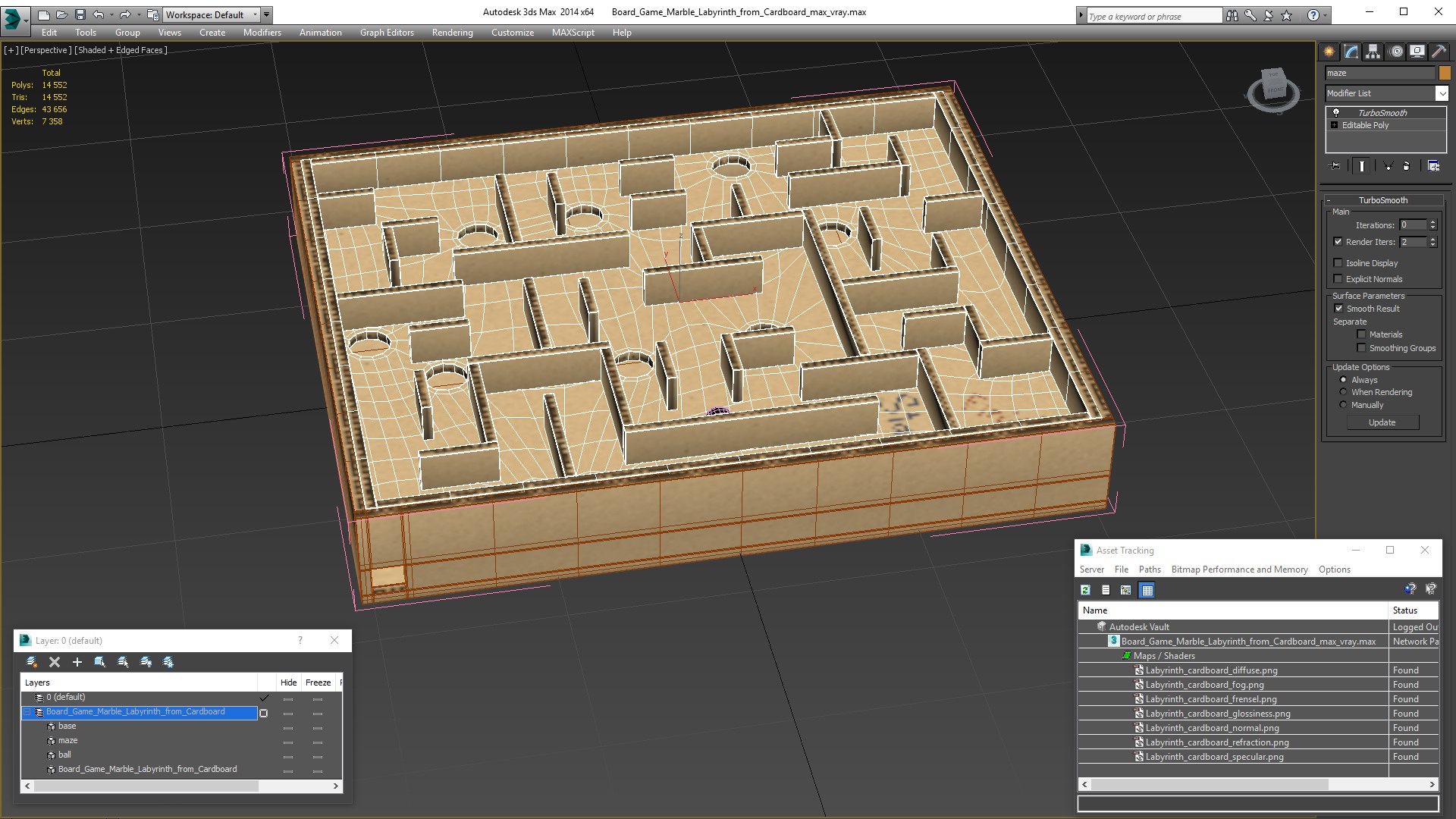 Board Game Marble Labyrinth from Cardboard 3D model - TurboSquid 1782440
