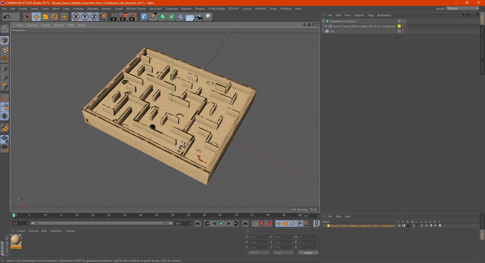 Board Game Marble Labyrinth from Cardboard 3D model - TurboSquid 1782440