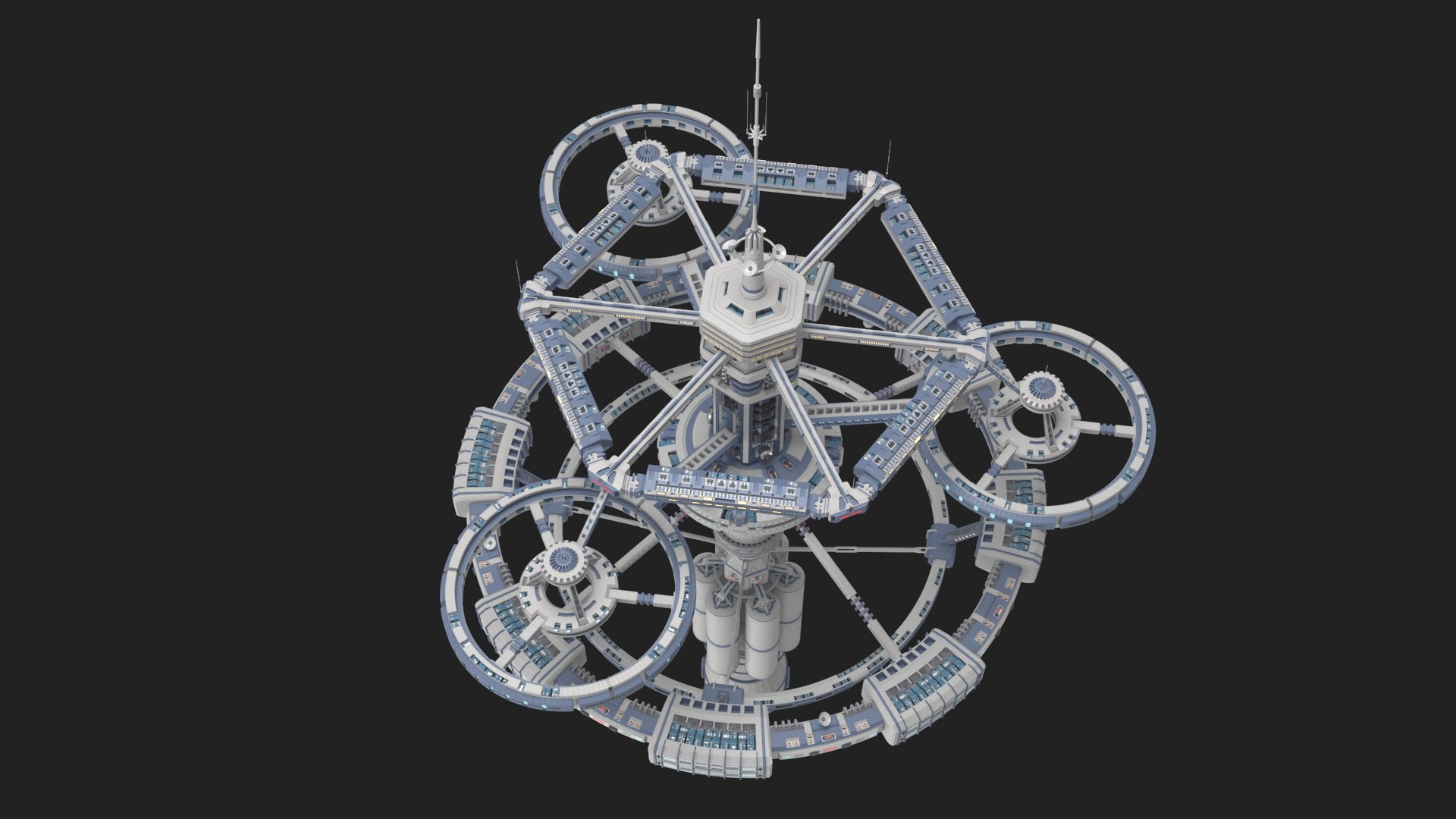 3D Sci-Fi Space Station Model - TurboSquid 2218465