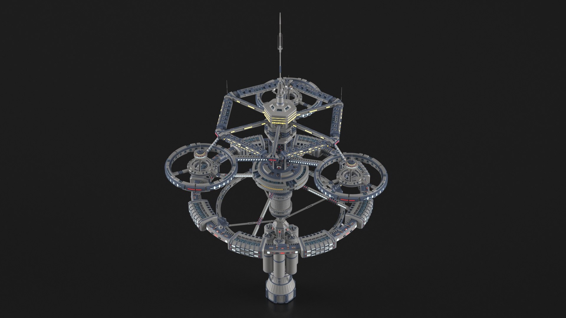 3D Sci-Fi Space Station Model - TurboSquid 2218465