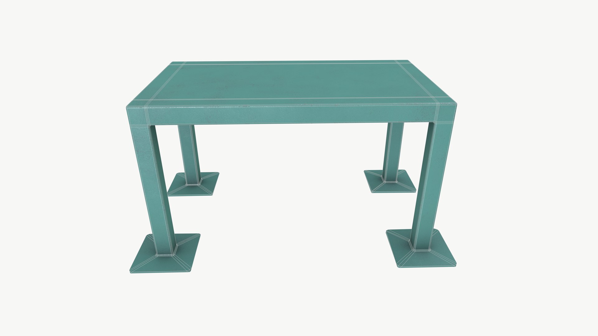 Green Metal Table 3D Model - TurboSquid 2271288