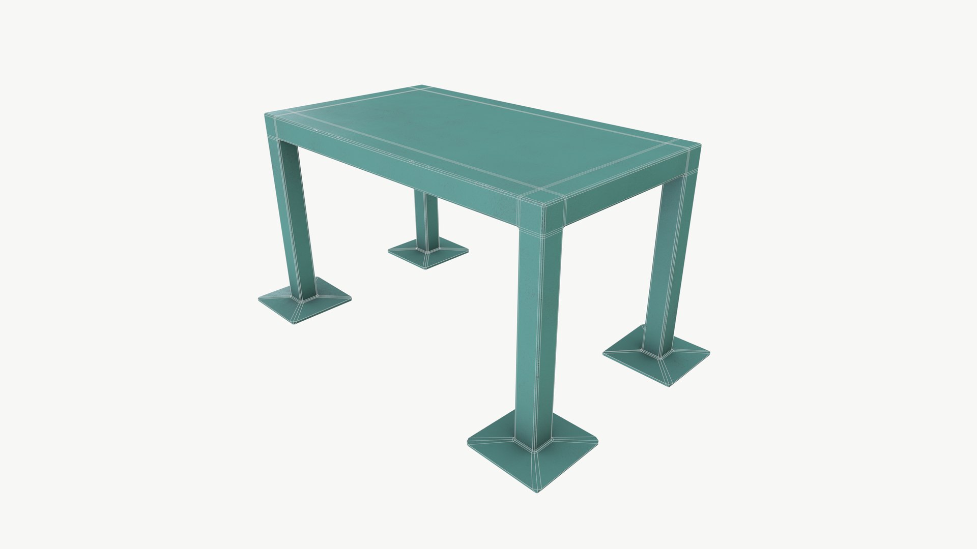 Green Metal Table 3D Model - TurboSquid 2271288