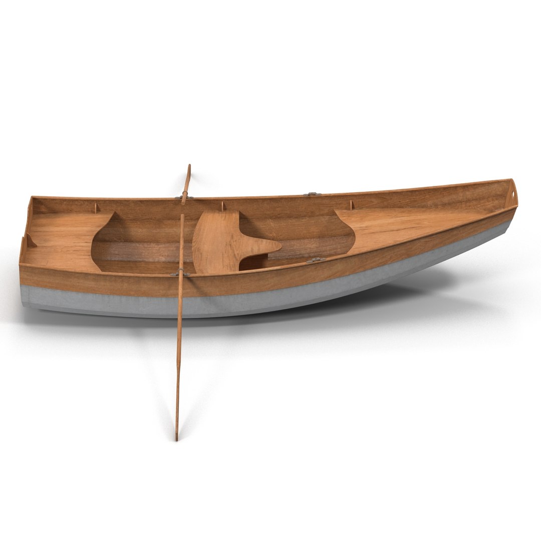 rowing boat 2 modeled 3d model