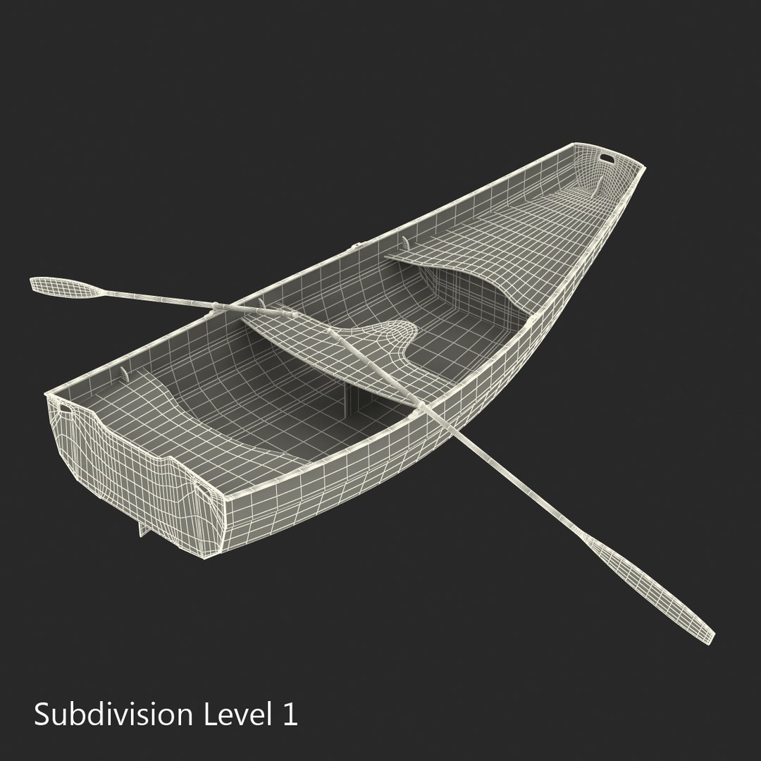 rowing boat 2 modeled 3d model
