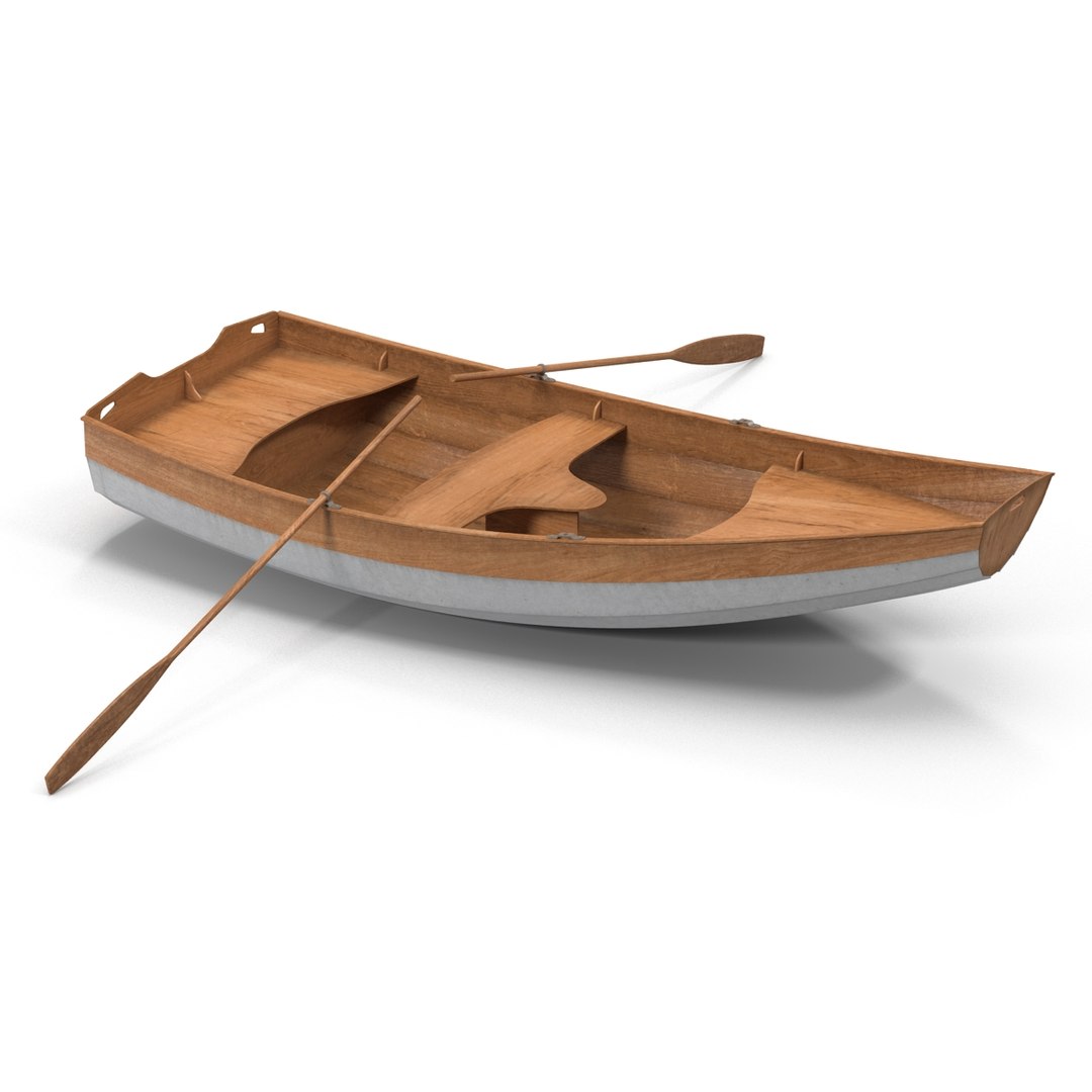 rowing boat 2 modeled 3d model