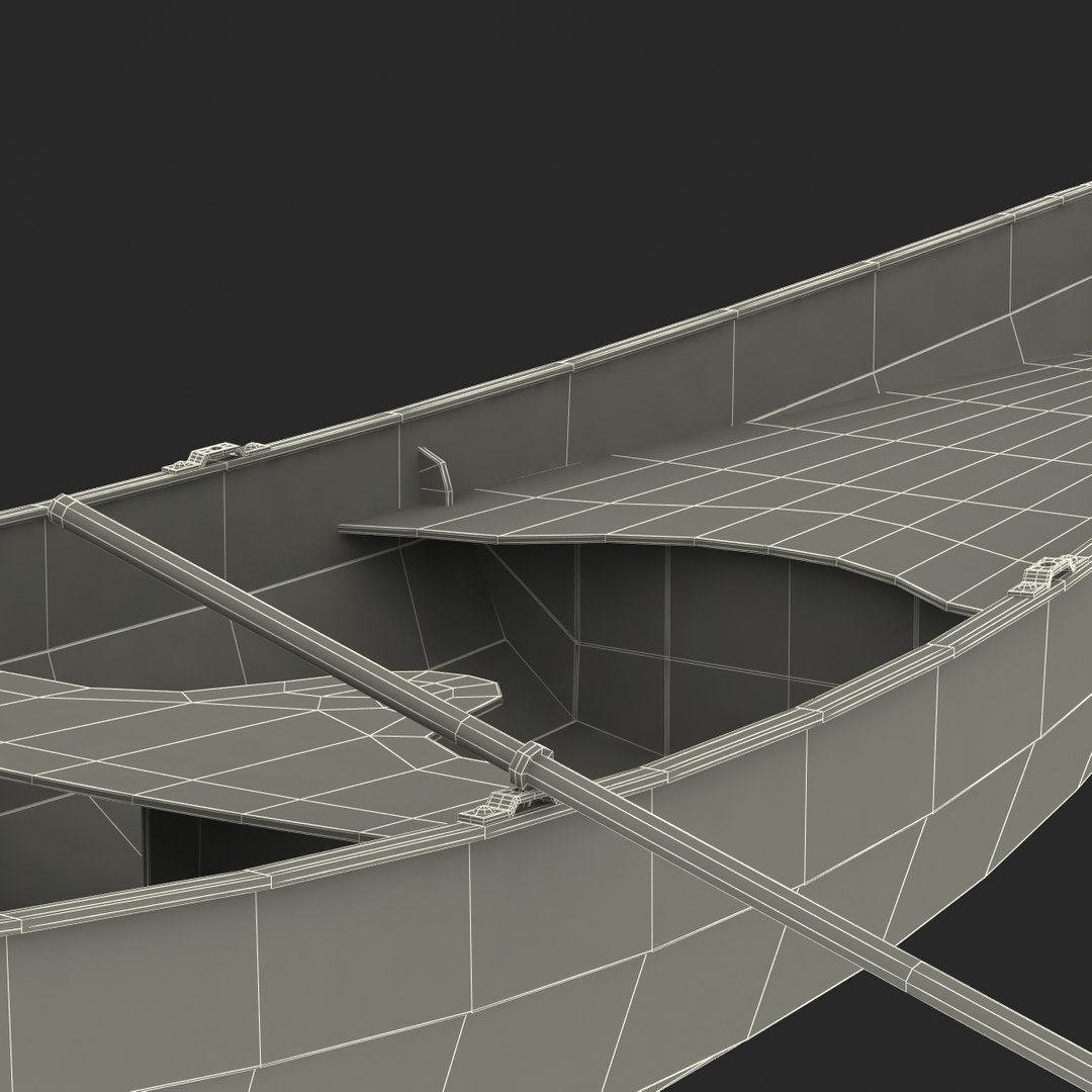 rowing boat 2 modeled 3d model