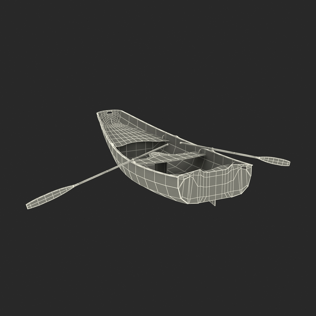 rowing boat 2 modeled 3d model