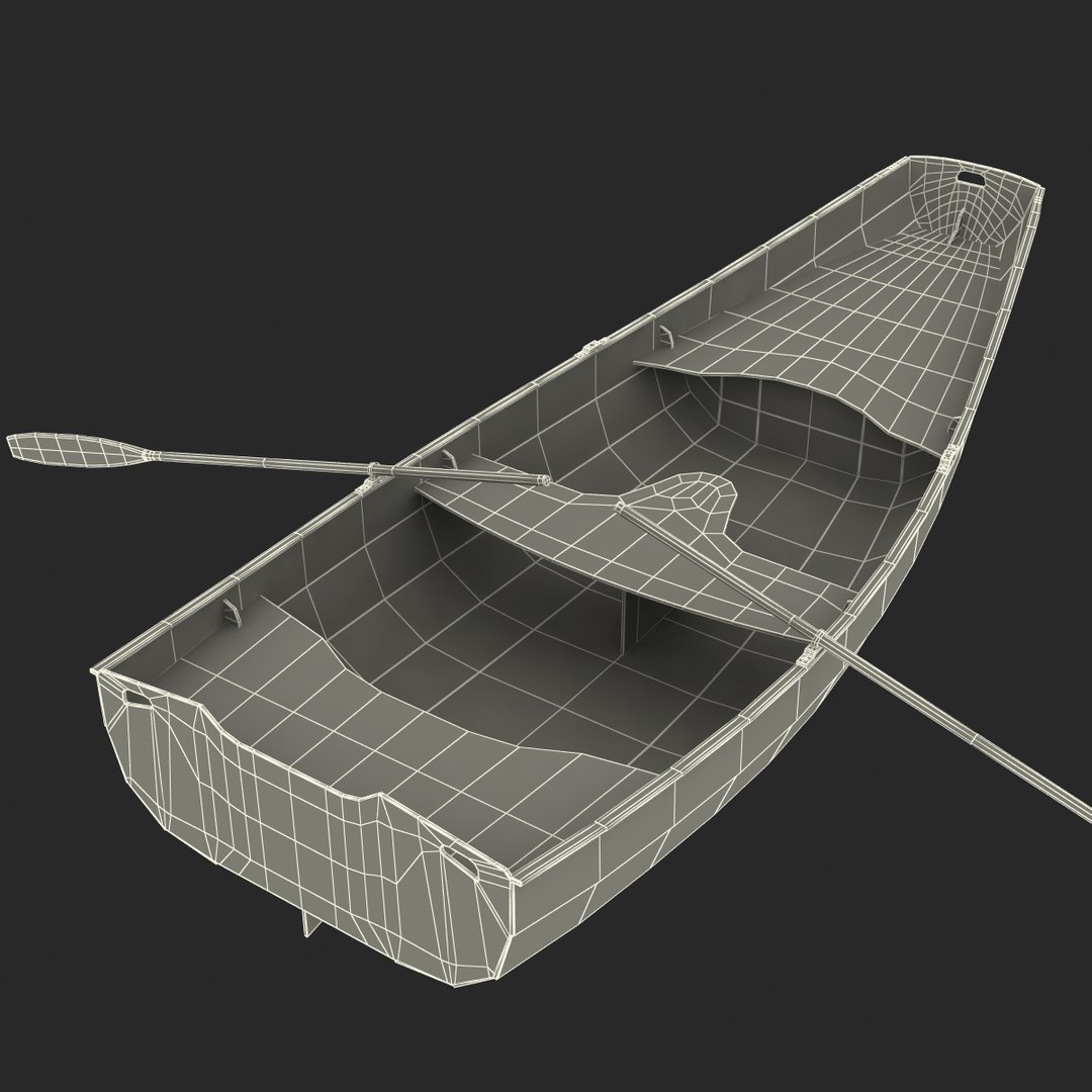 rowing boat 2 modeled 3d model