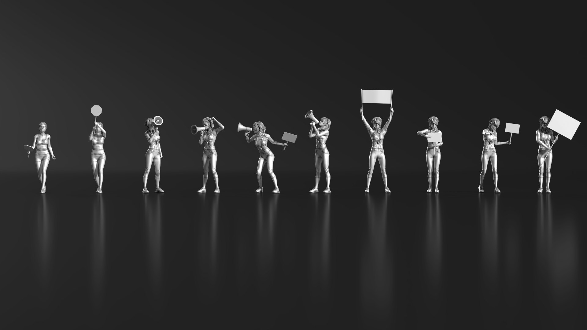 3D HD People 04 Sign Protest - TurboSquid 1868530