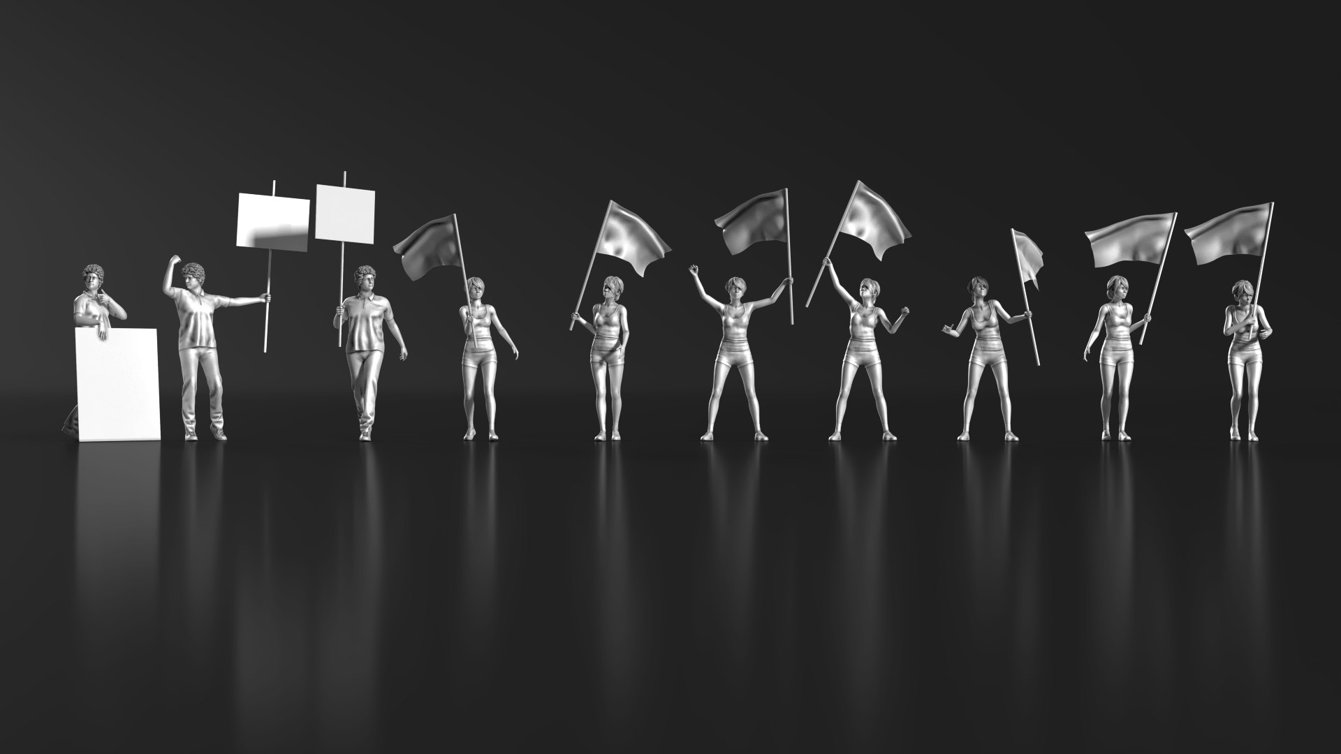 3D HD People 04 Sign Protest - TurboSquid 1868530