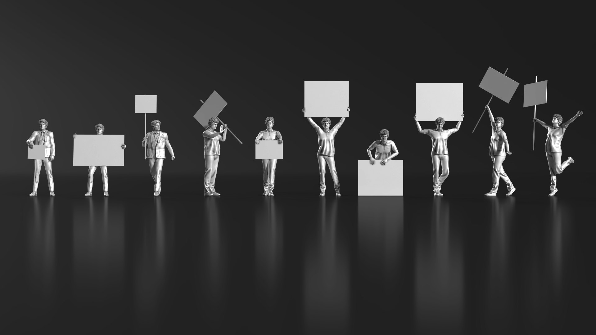 3D HD People 04 Sign Protest - TurboSquid 1868530