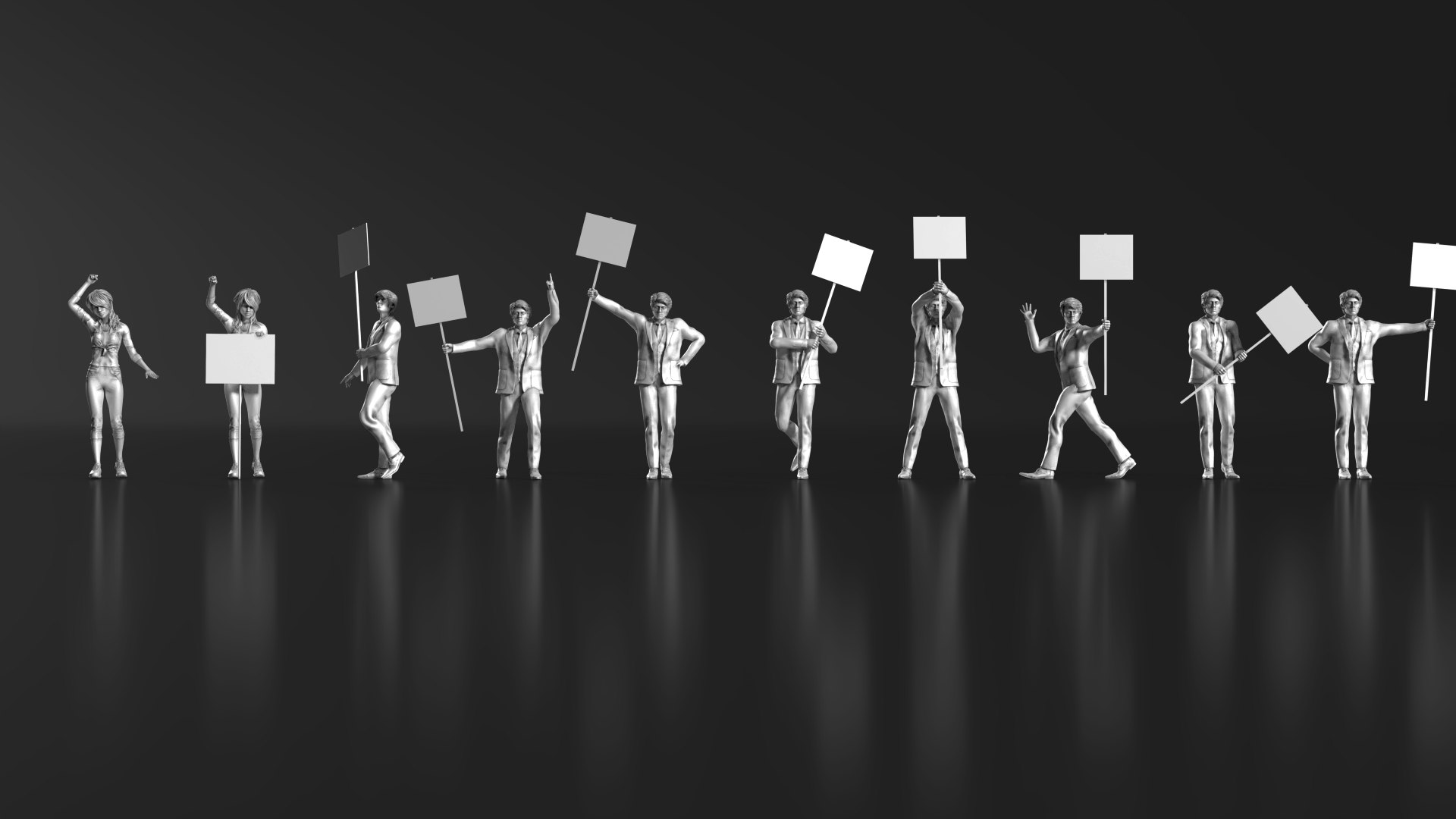 3D HD People 04 Sign Protest - TurboSquid 1868530