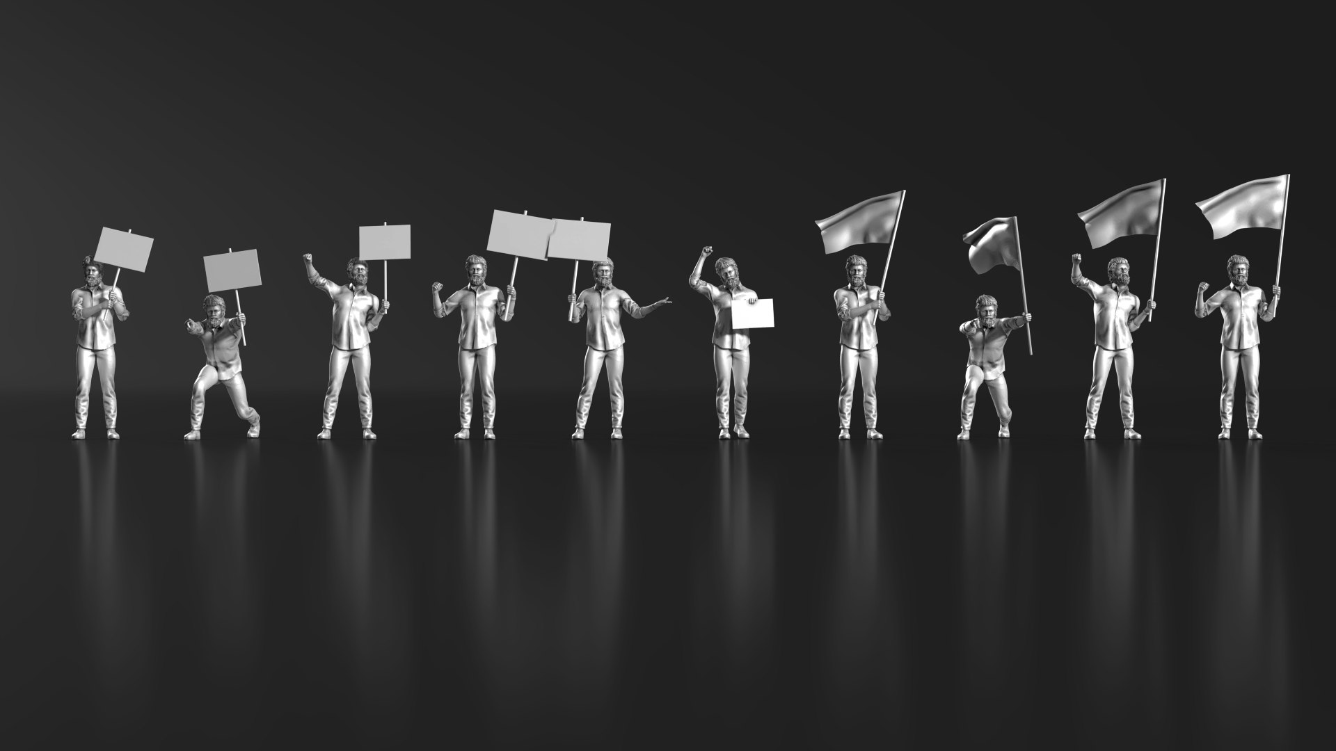 3D HD People 04 Sign Protest - TurboSquid 1868530