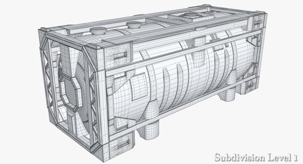 sci-fi tank container 3d 3ds