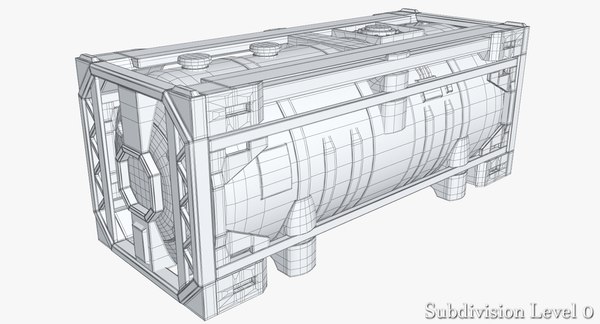 sci-fi tank container 3d 3ds