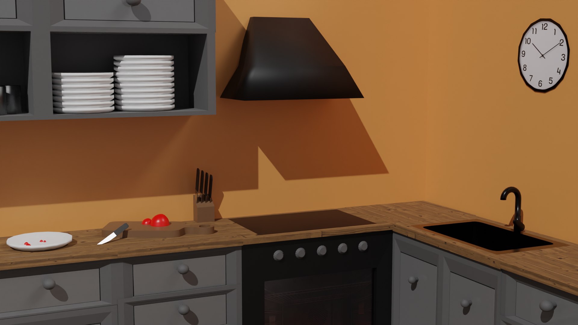 Kitchen Low Poly Model - TurboSquid 2199014
